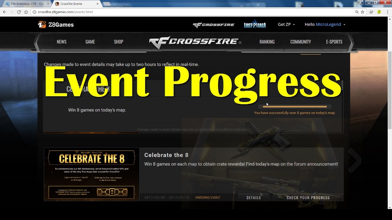 Crossfire - How to know ur event progress [any event] - YouTube