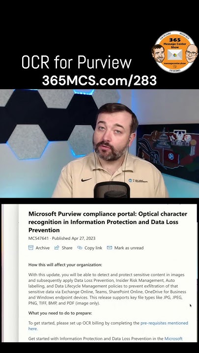 OCR in Microsoft Purview #DLP #sensitivity #security #compliance #365MCS #shorts - YouTube
