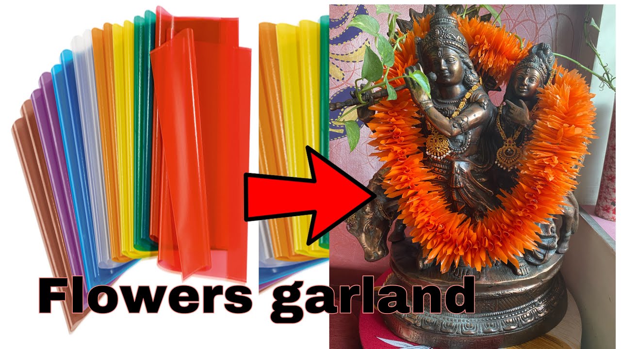 Flower Garland with Plastic cover || Poola Mala || - YouTube