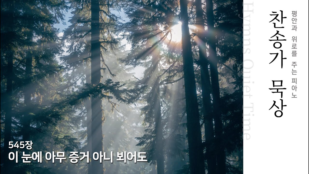 찬송가 피아노 연주 545장이 눈에 아무 증거 아니 뵈어도평안과 위로를 주는 피아노 묵상 중간광고 없음 연속재생