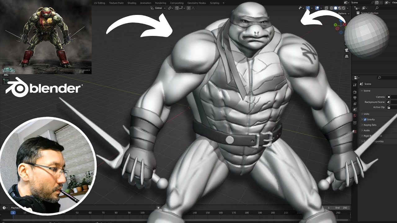 Sculpting Raphael from TMNT in Blender - YouTube