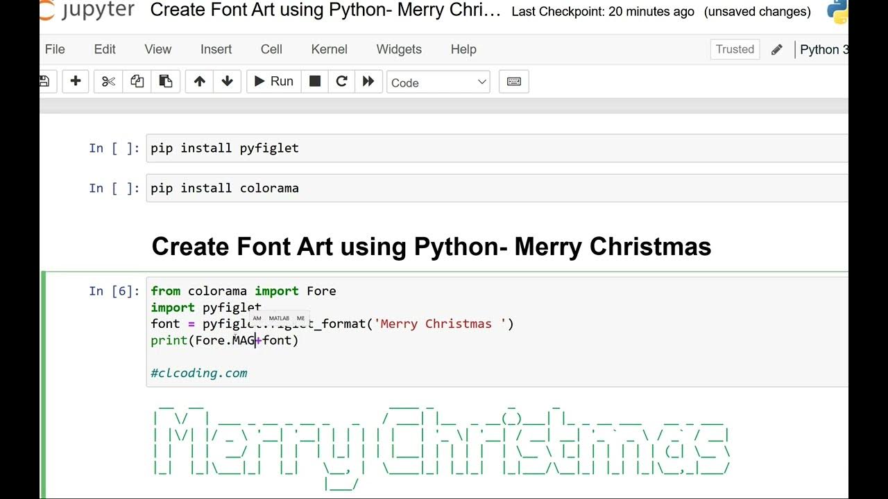 Day 172: Create Font Art using Python Merry Christmas - YouTube