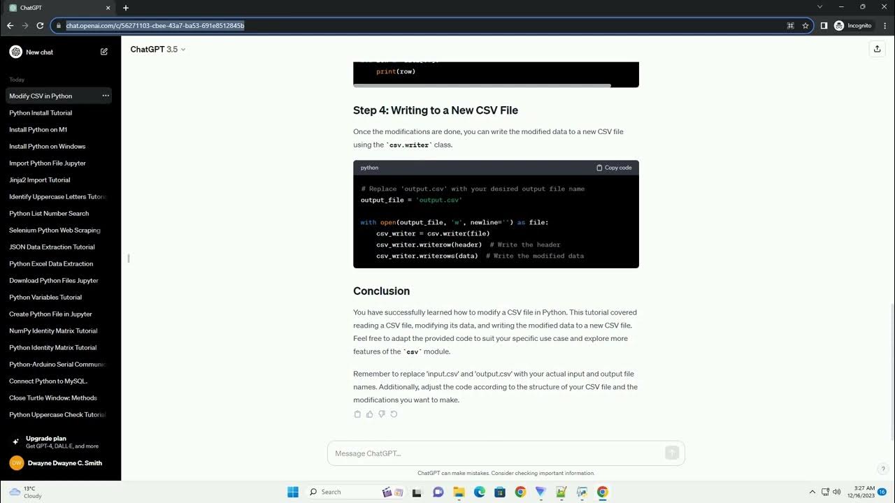 how to modify csv file in python - YouTube