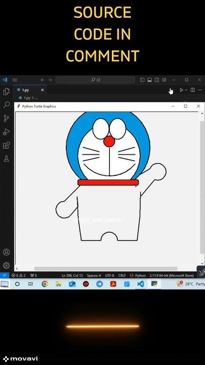 Making Doraemon Using Python Codingtutorial Programing Pythonshorts Youtube
