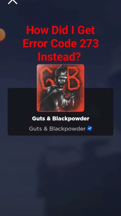 Error Code 273? - YouTube