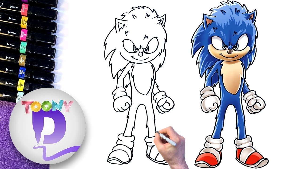 How to Draw Sonic | Sonic The Hedgehog 2 - YouTube