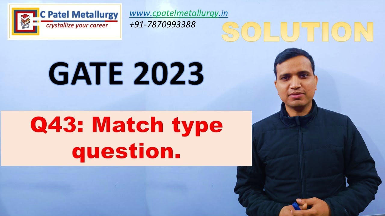 Q43 MT 2023: Match type question - YouTube