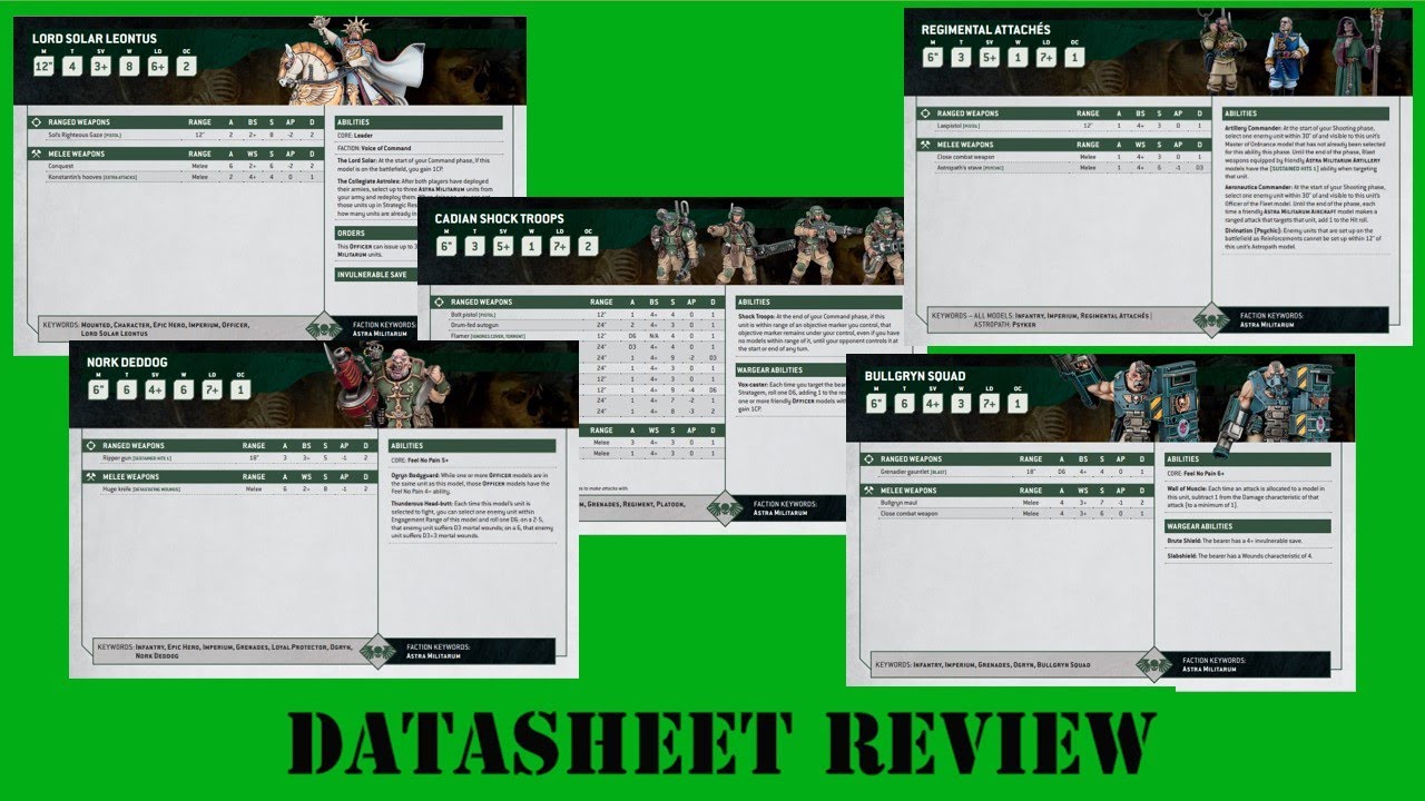 Characters, Battleline and 'Elite' Astra Militarum units 10e datasheets ...