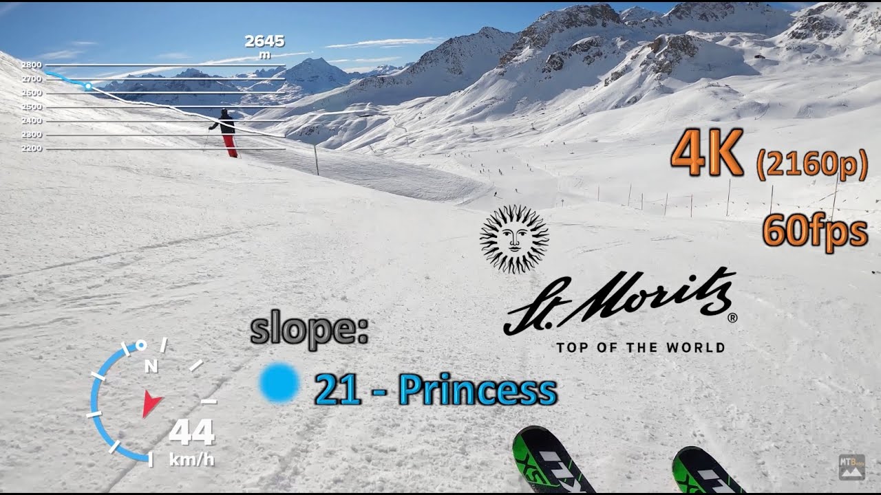 Ski run St. Moritz Corviglia | slope 21 - Princess | 4K POV - YouTube