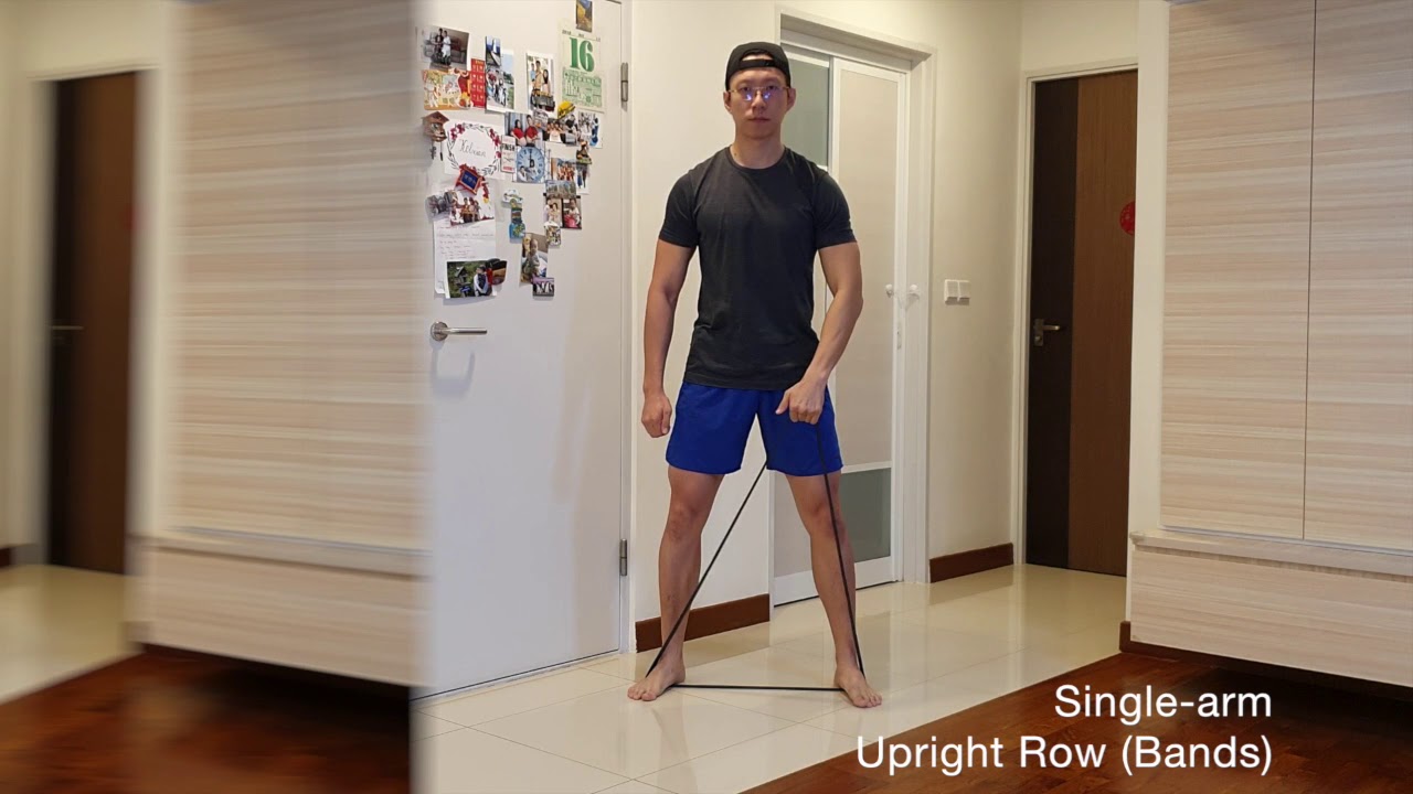 Single-arm Upright Row (Bands) - YouTube