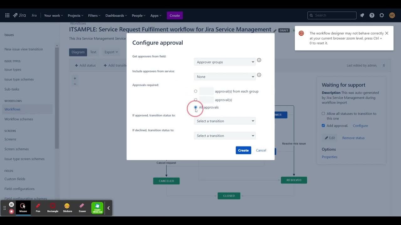 How to add Approvals in Jira ITSM Workflows - YouTube