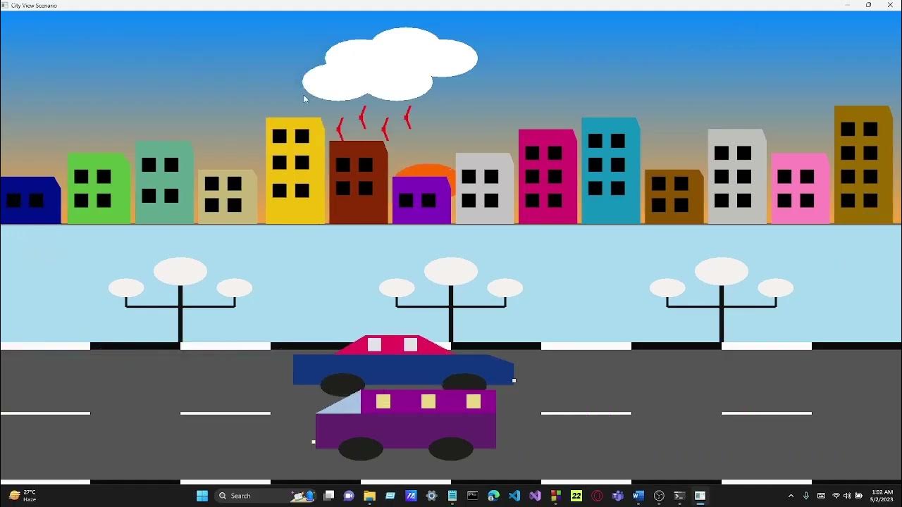 Computer Graphic Project City View Scenario - YouTube