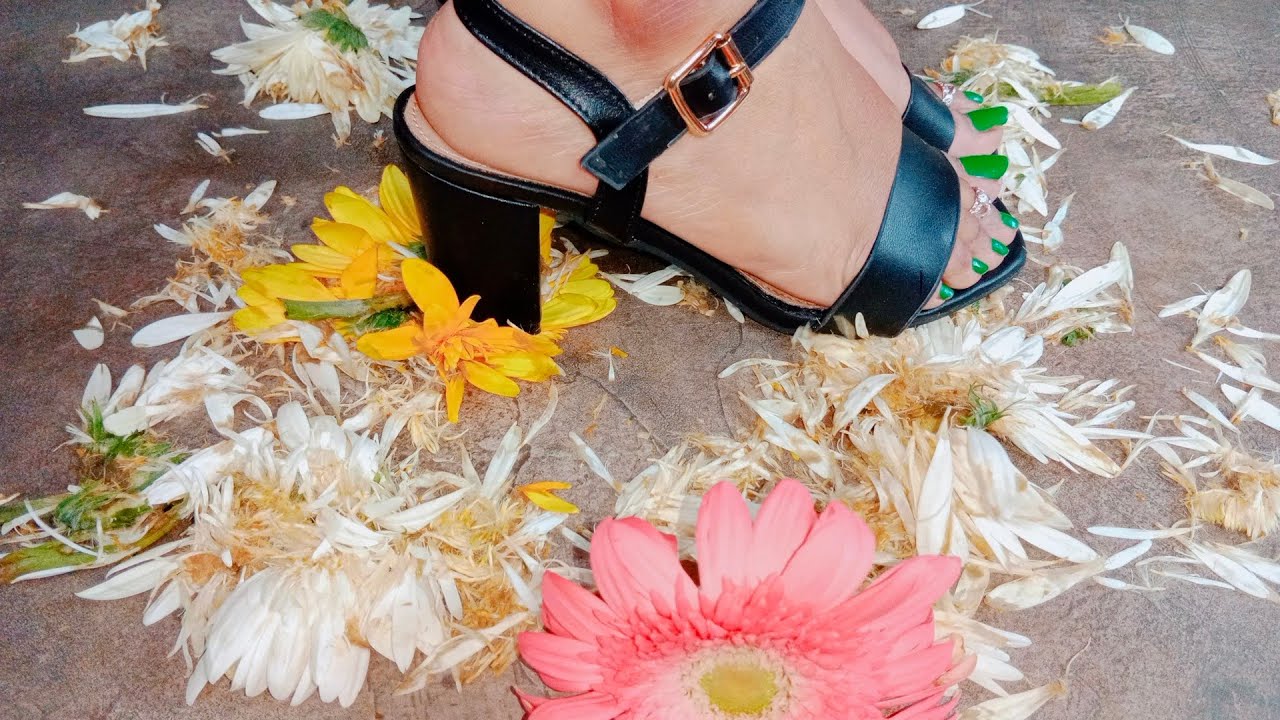 Flower Crushing Video With High Heels 👠👠🌸🌼//Indian Feet//@TheBongLady95 ...