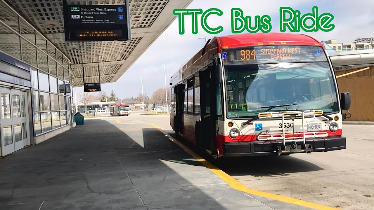 TTC Nova Bus Ride 3530 On Route 984 Sheppard West Express To Sheppard ...