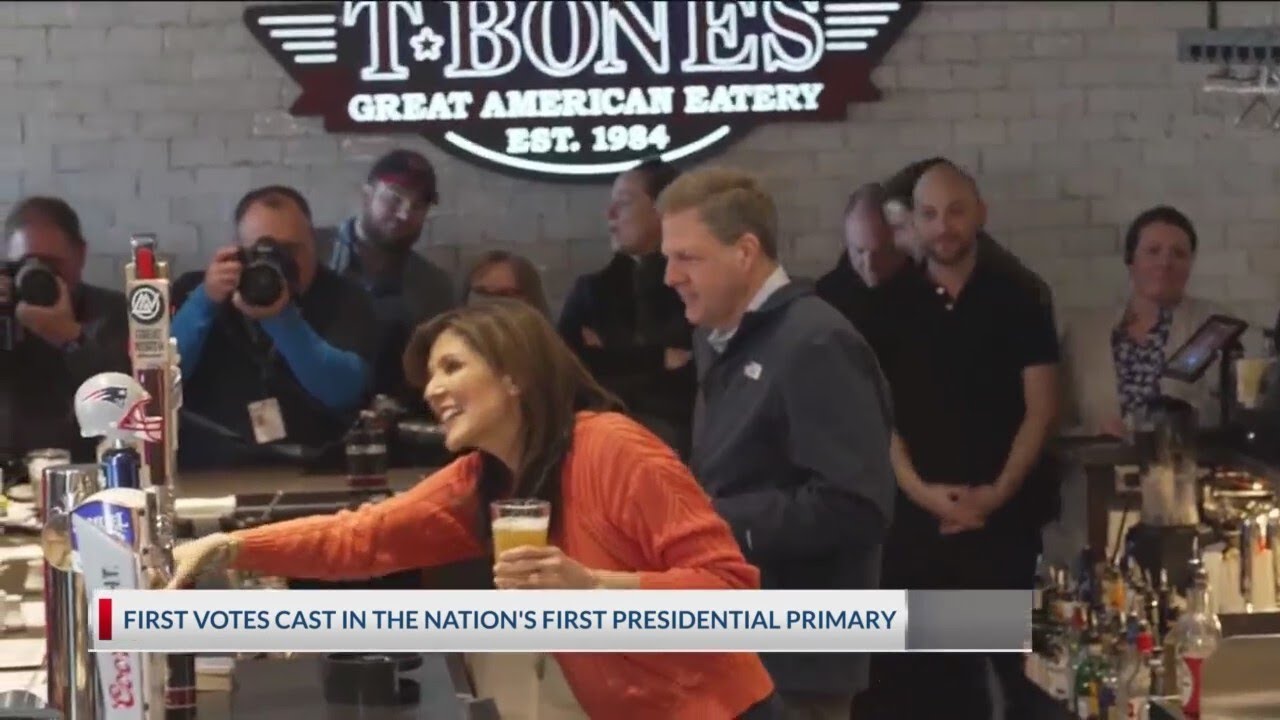 First votes cast in the nation's first presidential primary - YouTube