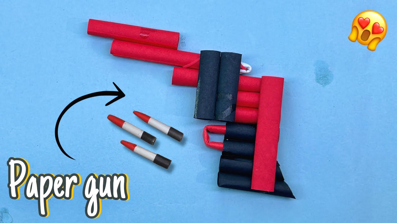 How to make paper gun with rubber bands at home | diy gun with paper ...