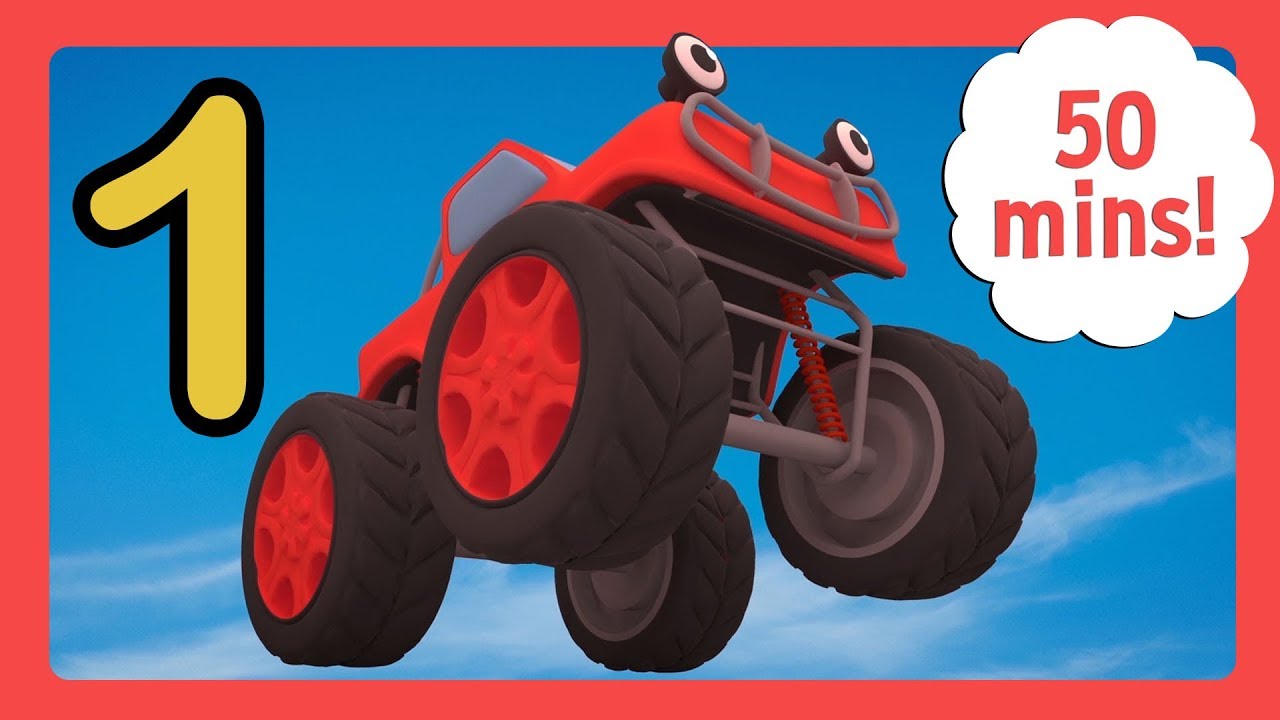 Learn to Count 1 - 10 with Monster Trucks | Learning Videos For ...