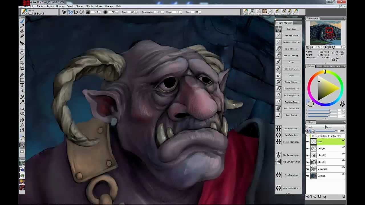 Troll Painting in Corel Painter 12 - YouTube