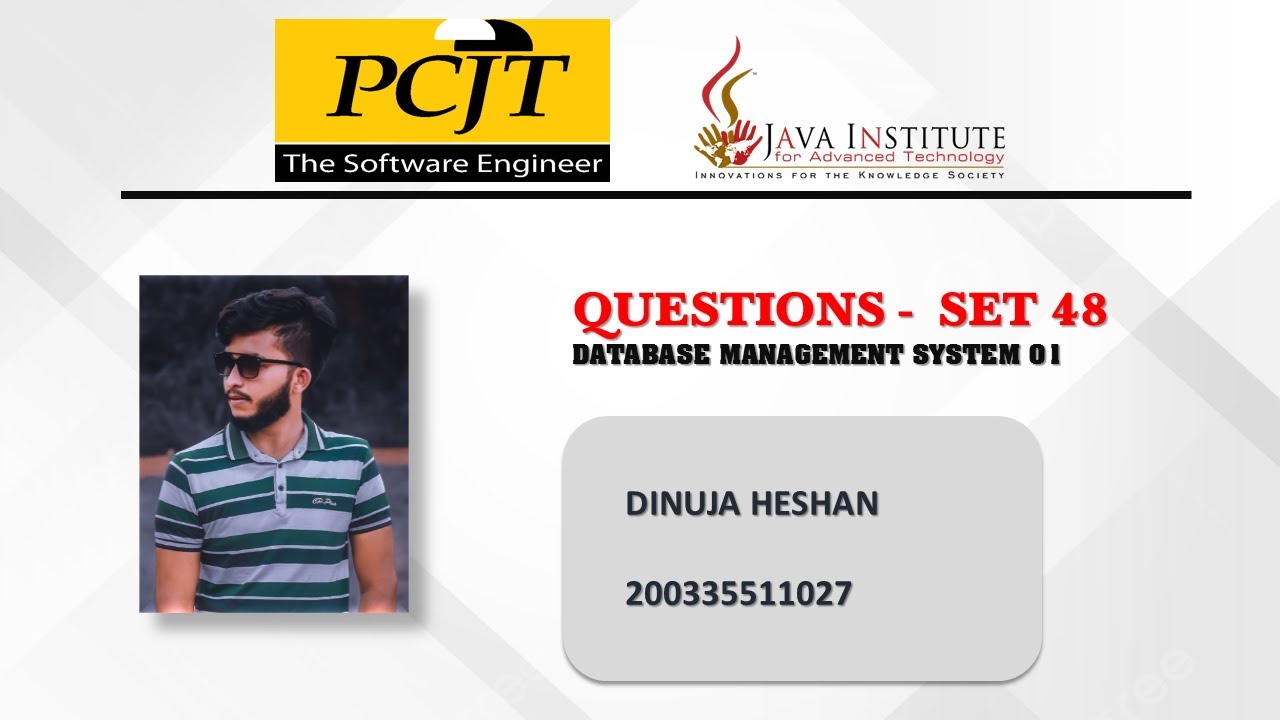 Question Set 48 | Database Management System | Java Institute | 1st ...