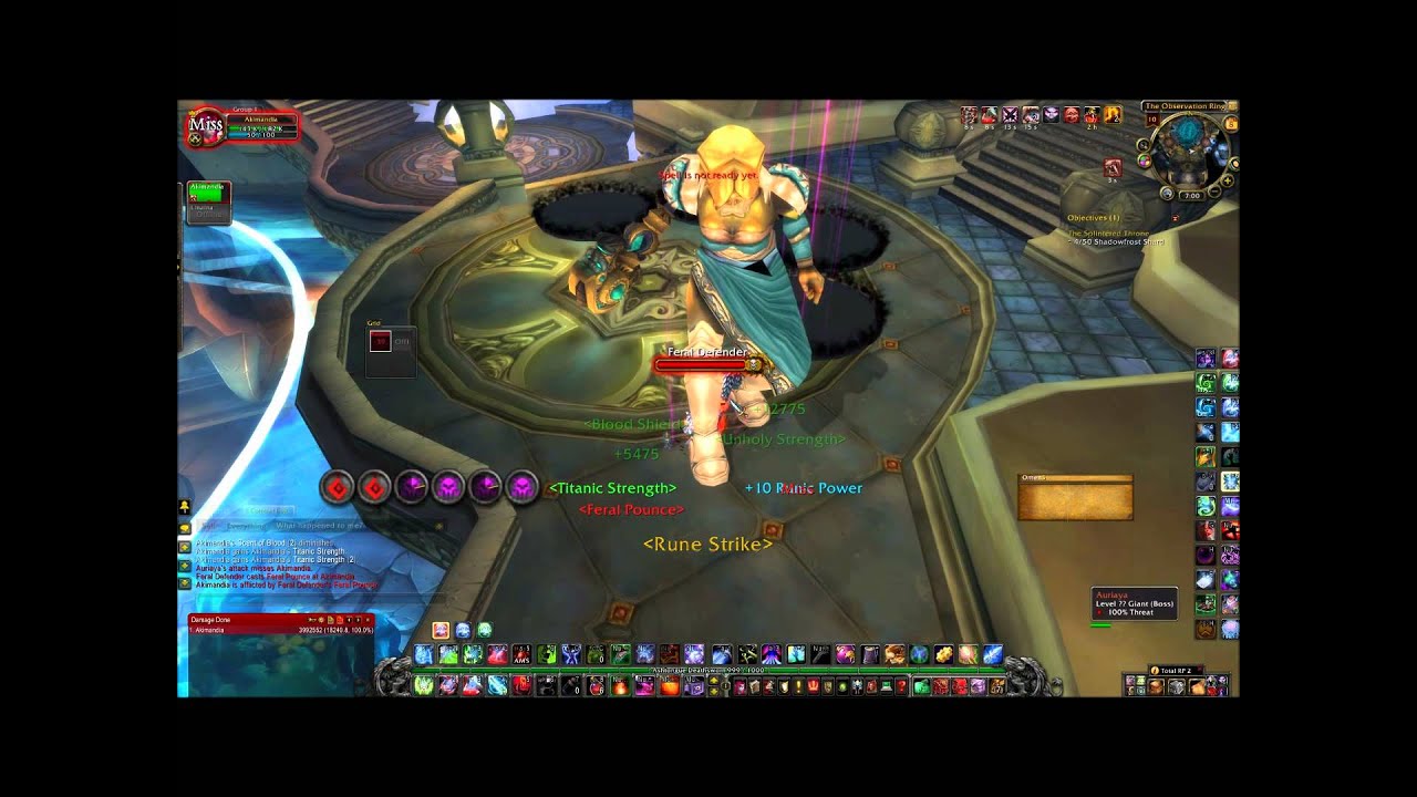 Ulduar Auriaya 10 "Nine Lives" Death Knight Solo by Akimandia - YouTube