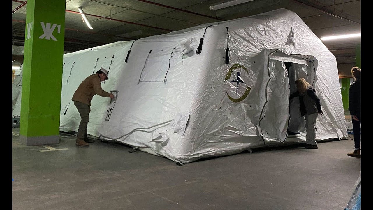 Emergency Field Hospital Airlifted, Now Being Set Up in Ukraine - YouTube