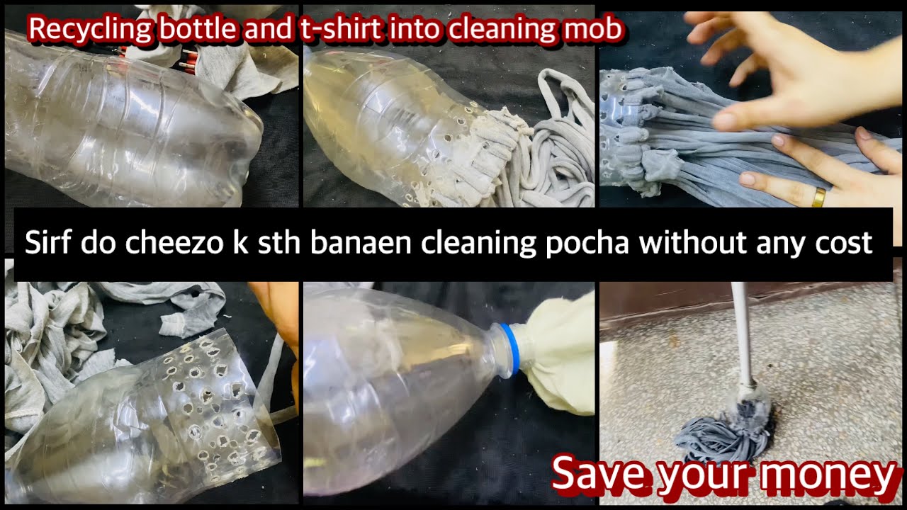 Let’s make cleaning mob with plastic bottle and t-shirt | recycling ...