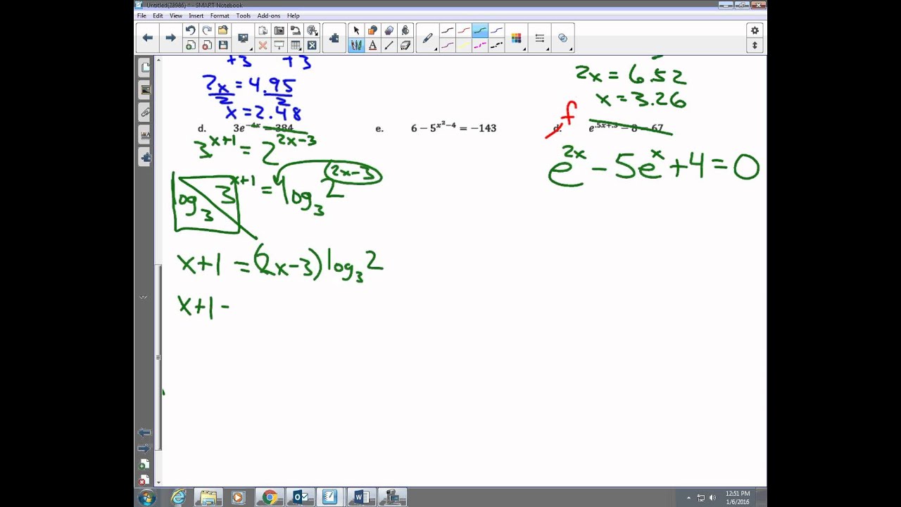 College Algebra Unit 4.4 Notes Solving Logarithmic and Exponential ...