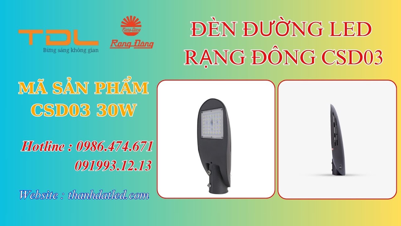 Đèn đường LED 30W (CSD03 30W) Rạng Đông - Thành Đạt - YouTube