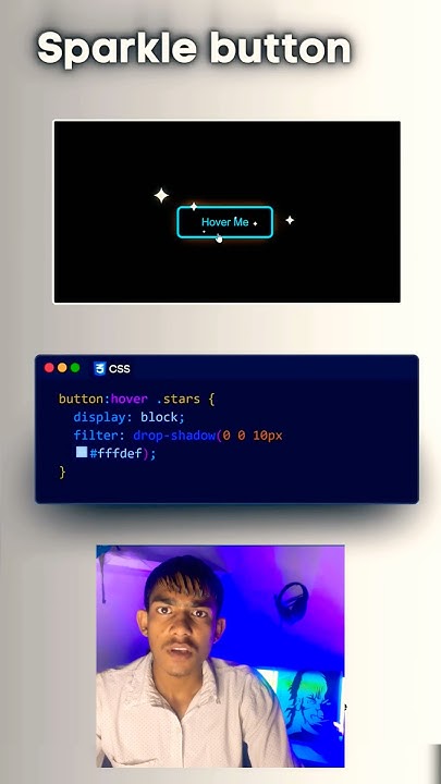 sparkle button using css #webdevelopment #html #css #htmlcss #webdesign #tutorials #shortvideo ...