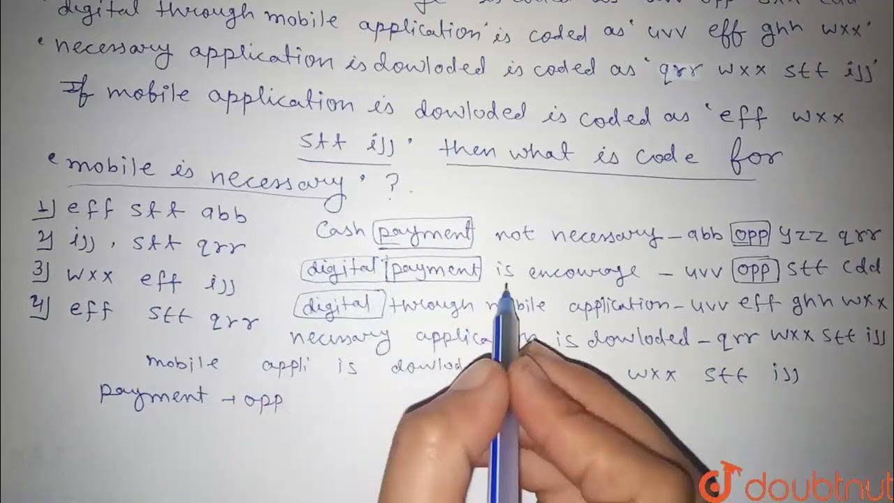 In a certain code language:In a certain code language: \'cash payment ...