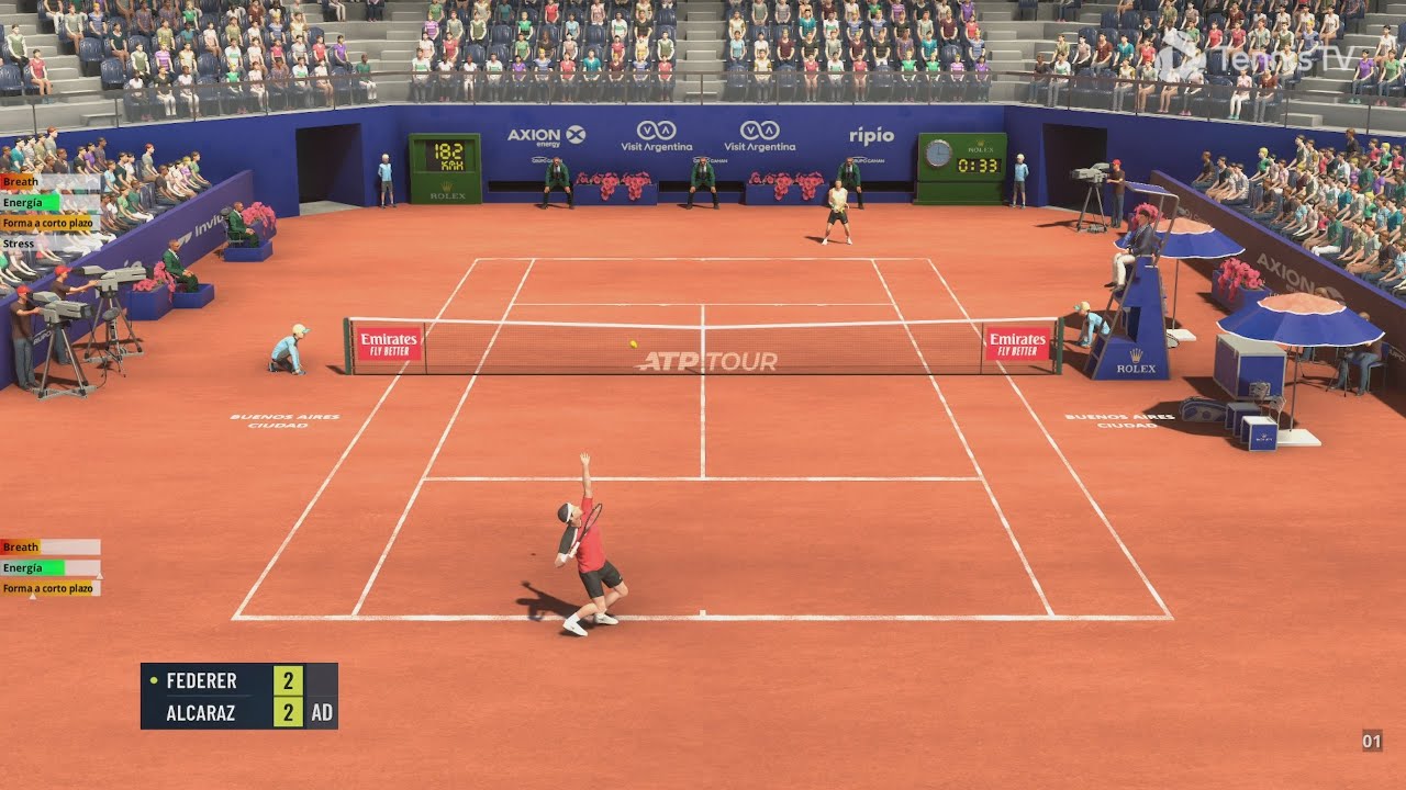 62 Shot Rally: Roger Feder VS Carlos Alcaraz | Tennis Elbow 4 ...