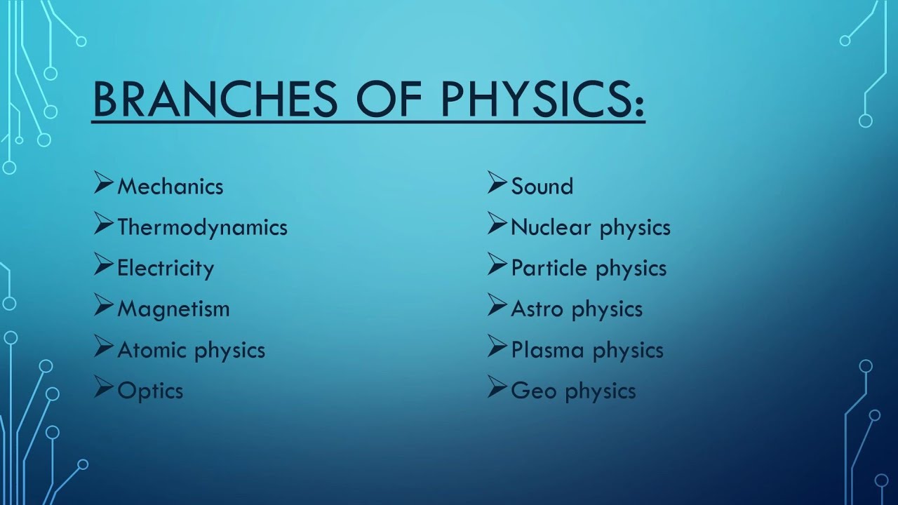 2.1-Branches of physics|mechanics|Thermodynamics|Electricity - YouTube