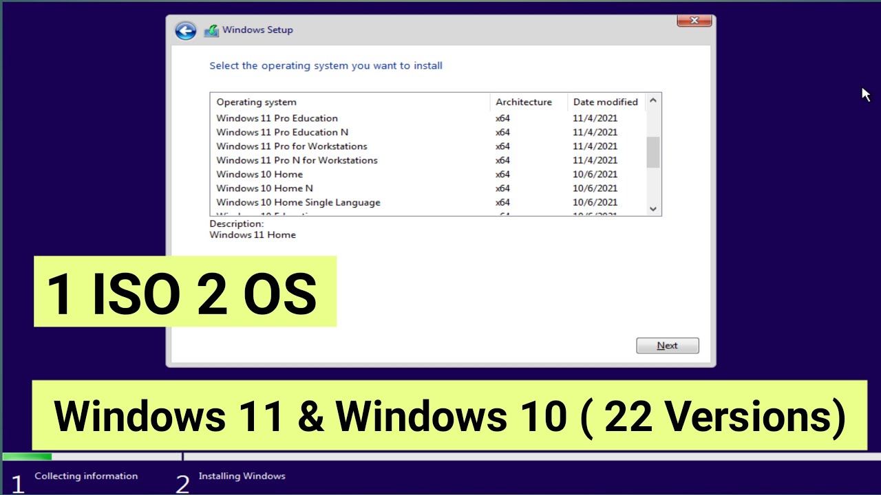 Windows 11 & Windows 10 in 1 ISO file | 22 versions - YouTube