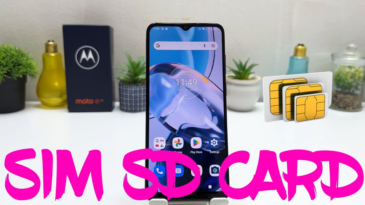 How To Insert SIM & SD Card in Motorola Moto E22 - YouTube