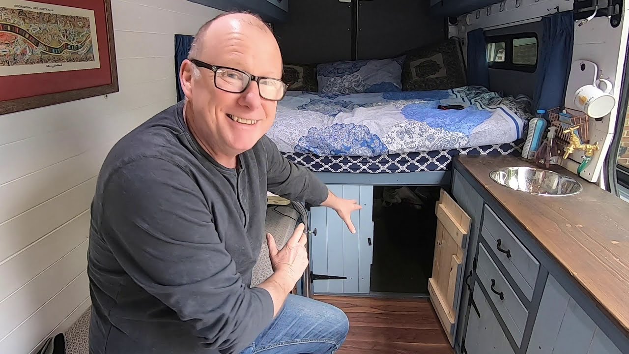 Simple DIY Campervan under bed storage For Full Time Van Life - YouTube