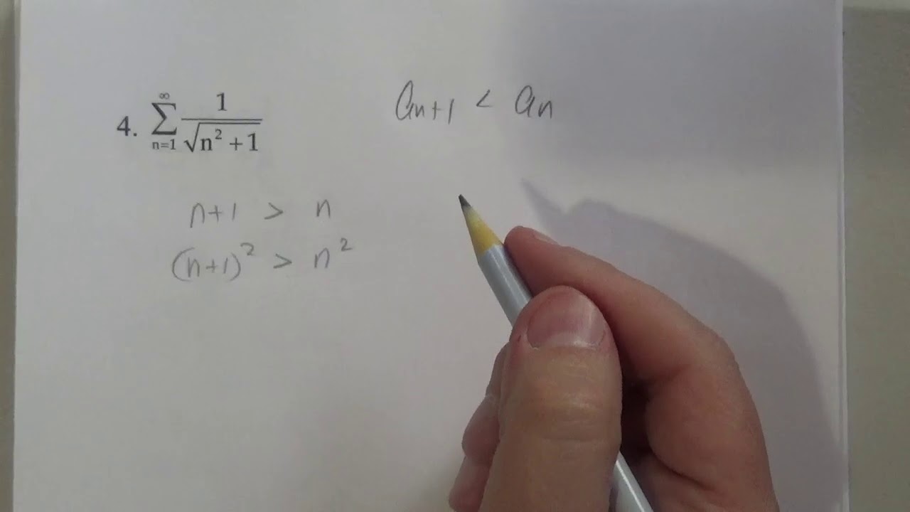 4 Decreasing Series 1 over n squared plus 1 - YouTube