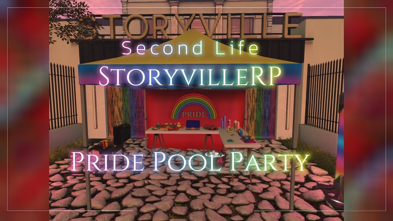 StoryvilleRP Pride Pool Party Second Life Roleplay - YouTube