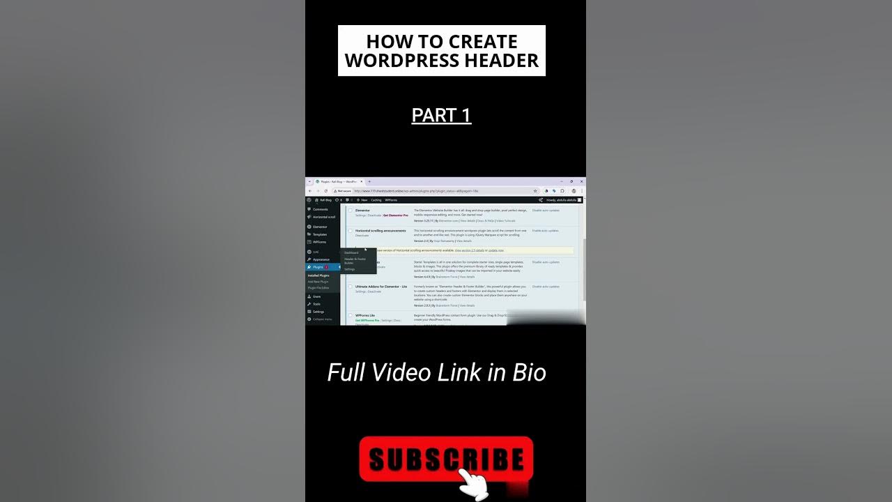 How to Create WordPress Header Using Elementor? | Digital Rafi - YouTube