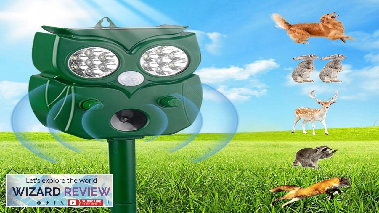 2024 Ultrasonic Animal Repellent Upgraded Outdoor Cat Solar Powered ...