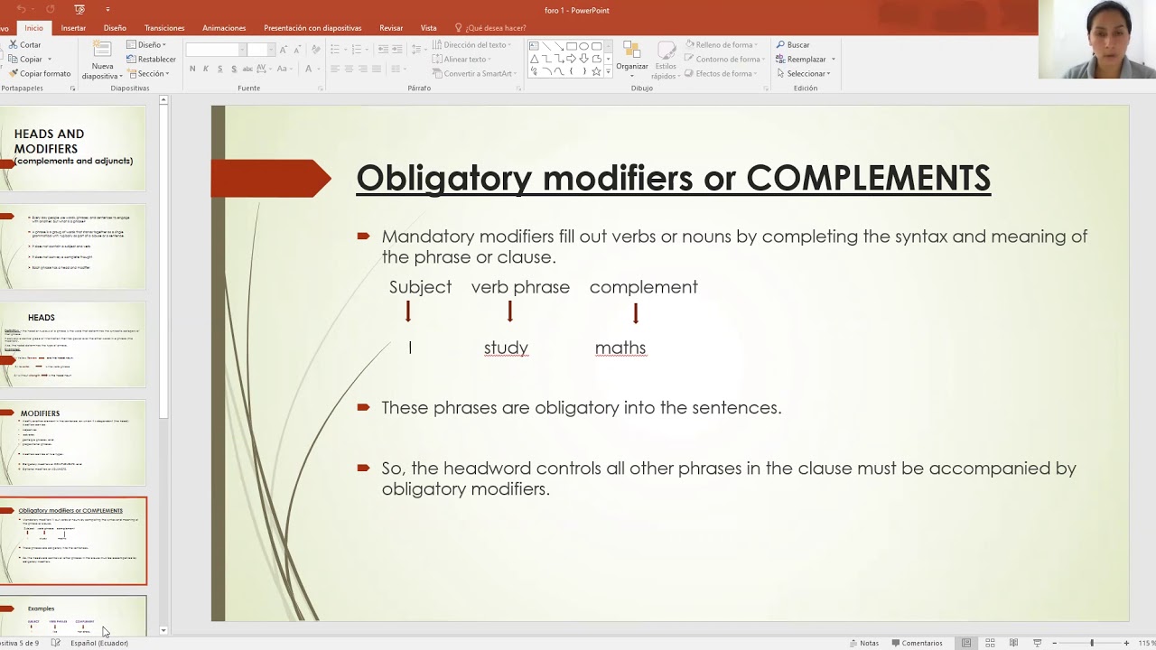 HEADS AND MODIFIERS (complements and adjuncts) - YouTube