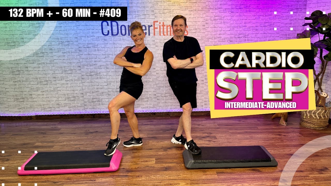 CARDIO STEP AEROBICS - Intermediate to Advanced Step Class #409 ...