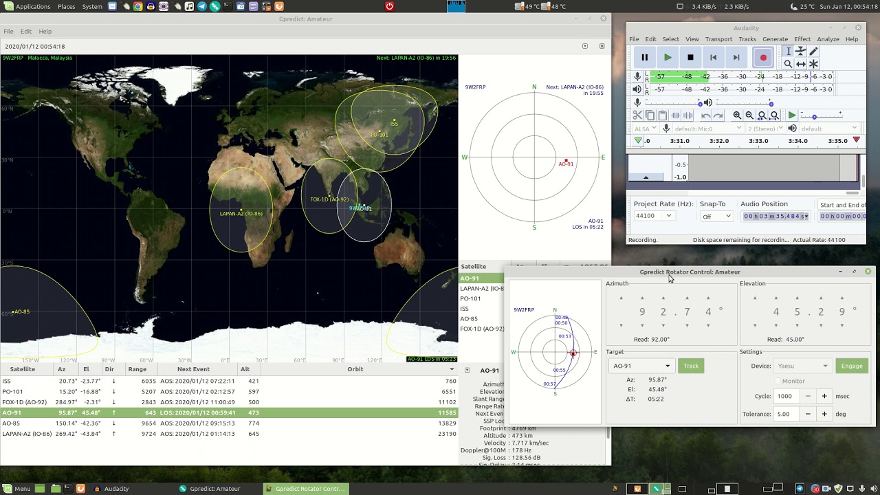 Amateur Radio Satellite AO91 12 Jan 2020 at 0048 - YouTube