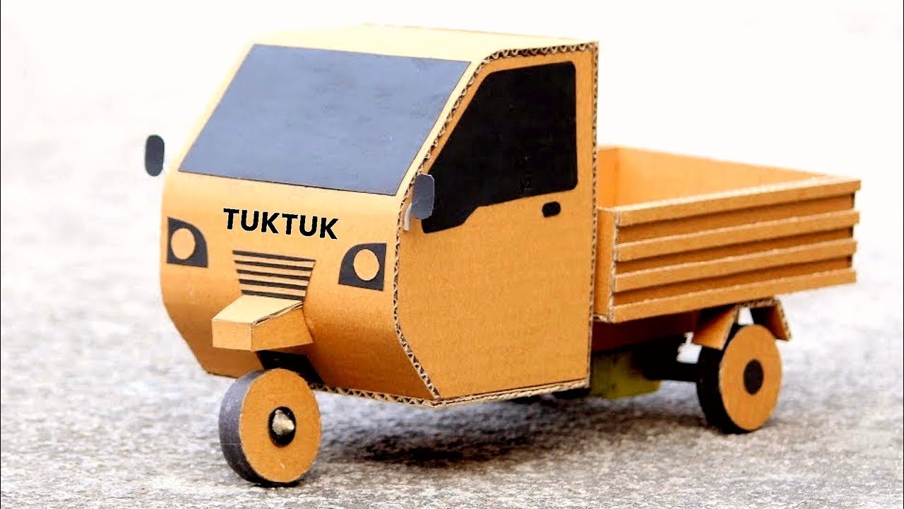 how to make rickshaw with cardboard and dcmotor - YouTube