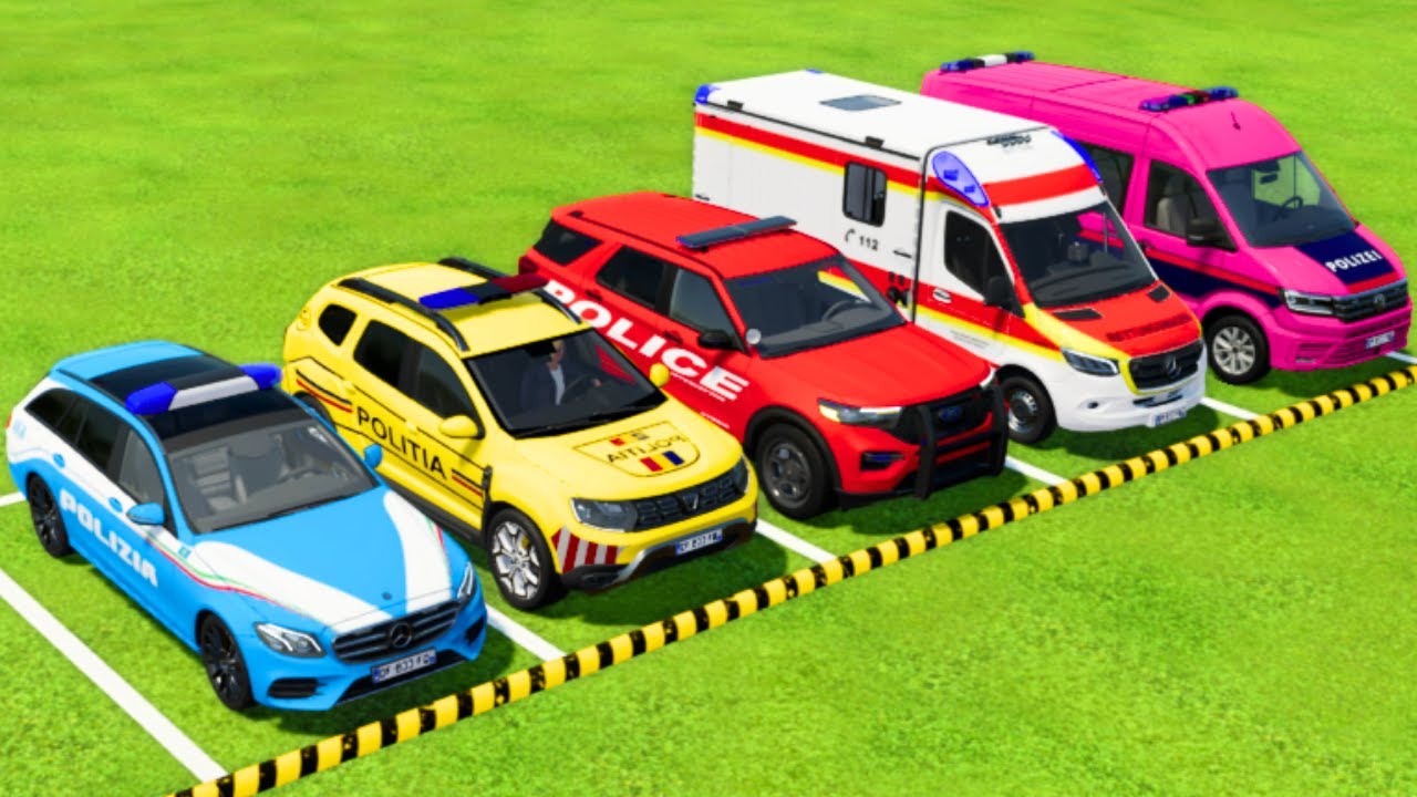 TRANSPORTING ALL POLICE CARS and AMBULANCE EMERGENCY VEHICLES WITH ...