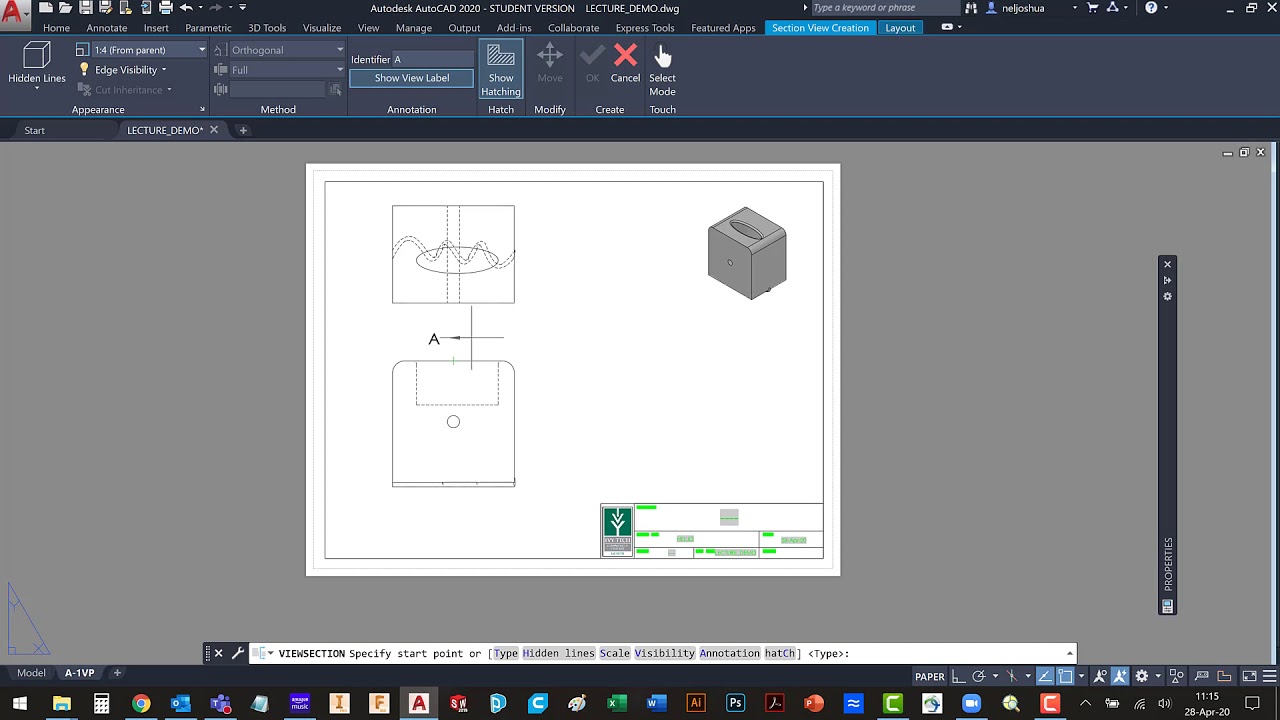 Section Views in AutoCAD - YouTube