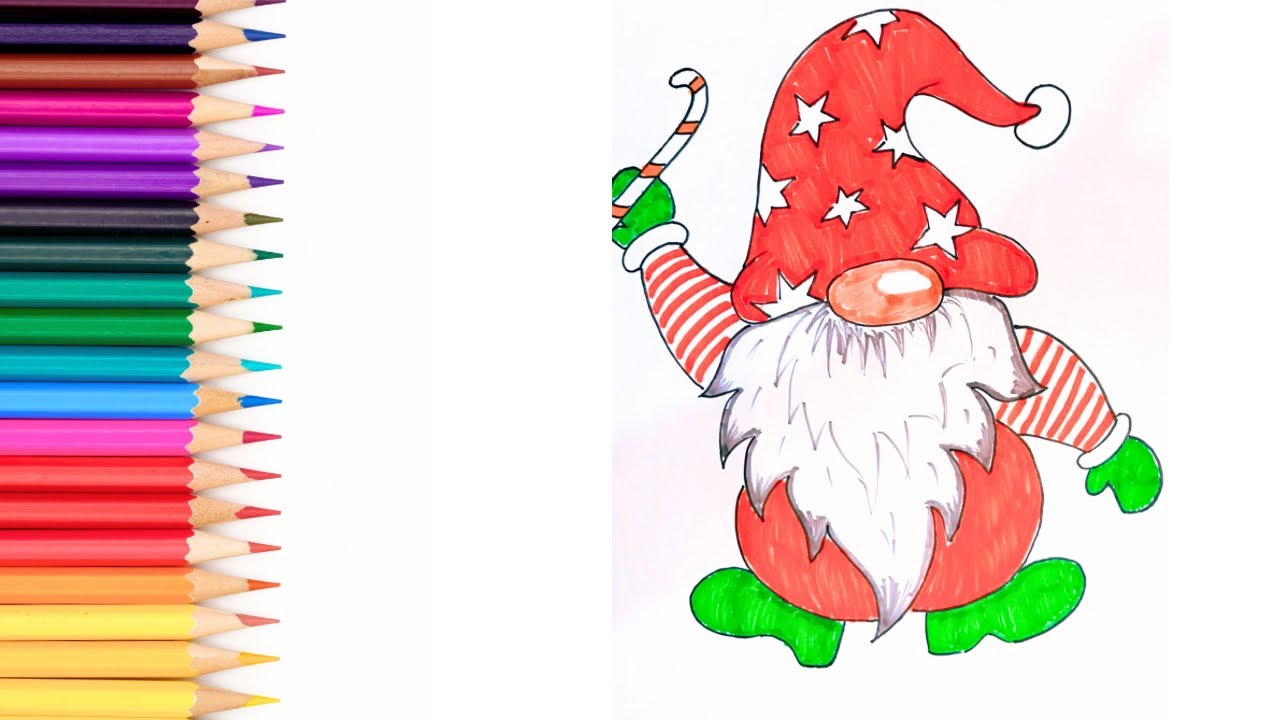 How to draw a Christmas Gnome - YouTube
