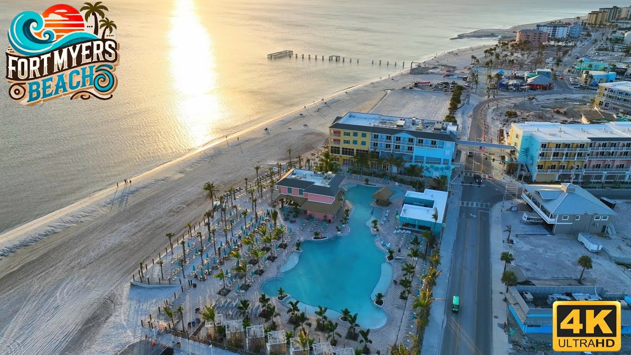 Fort Myers Beach Today Live Cam Aerial Footage 4K HD 10/19 - YouTube