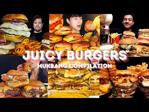 BURGERS MUKBANG *ASMR* COMPILATION |  BIG BITES | EATING SOUNDS