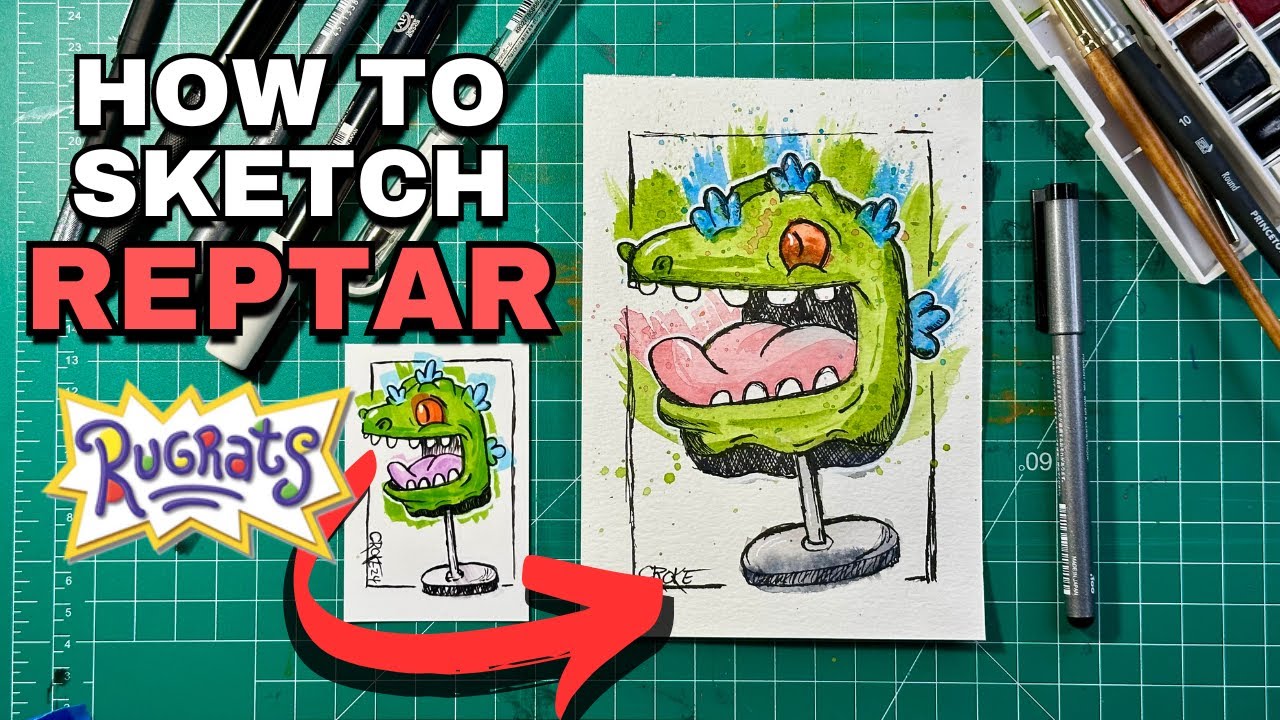How to Sketch Reptar from Rugrats - YouTube