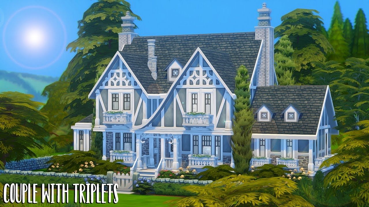 Couple With Triplets 💙 // Sims 4 Speed Build - YouTube